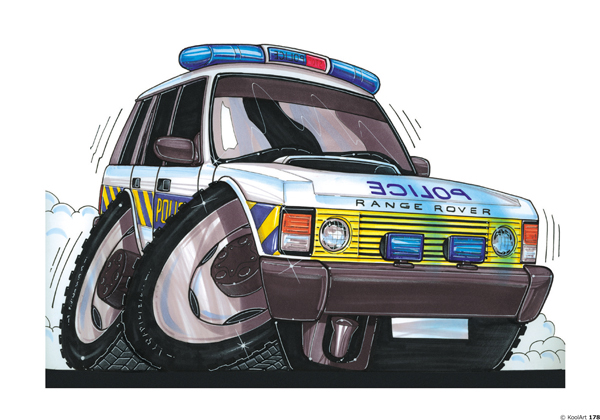 Land Rover Range Police - Caricature Auto Moto