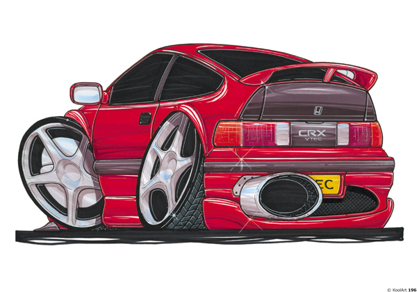 Honda Civic CRX - Caricature Auto Moto
