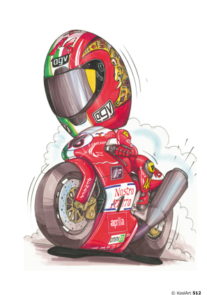 Aprilia Valentino Rossi GP - Caricature Auto Moto