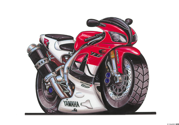 Yamaha R1 Moto - Caricature Auto Moto