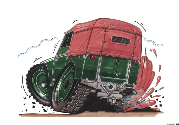Land Rover Defender Army - Caricature Auto Moto
