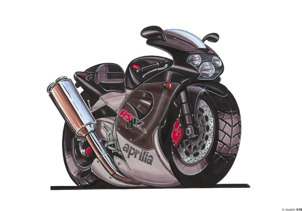 Aprilia RSV Noire - Caricature Auto Moto