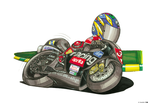 Aprilia Racing Noire - Caricature Auto Moto