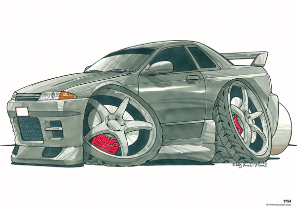 Nissan Skyline GTR R32 - Caricature Auto Moto