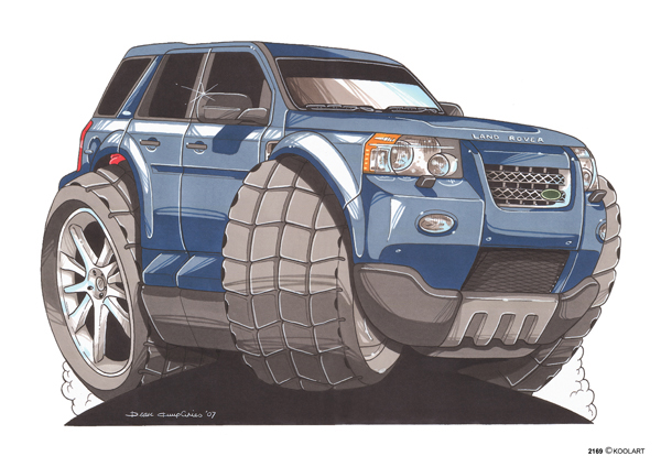 Land Rover Freelander Bleu - Caricature Auto Moto