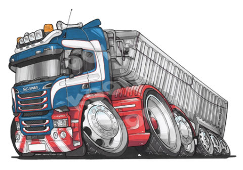 Camion Scania Benne - Caricature Auto Moto