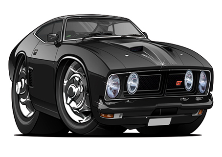 Chevrolet Falcon GT Noire - Caricature Auto Moto